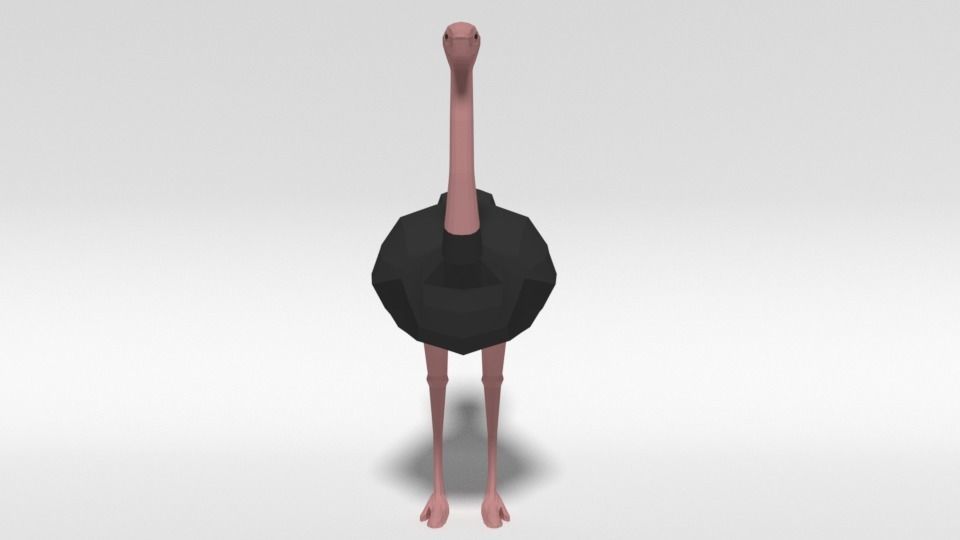 3D model Low Poly Cartoon Ostrich VR / AR / low-poly | CGTrader
