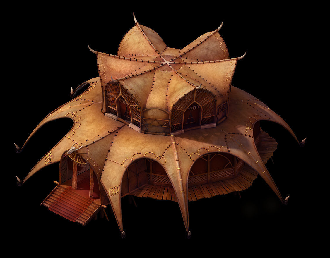 Desert Gobi - Golden Tent Palace 01 3D model | CGTrader