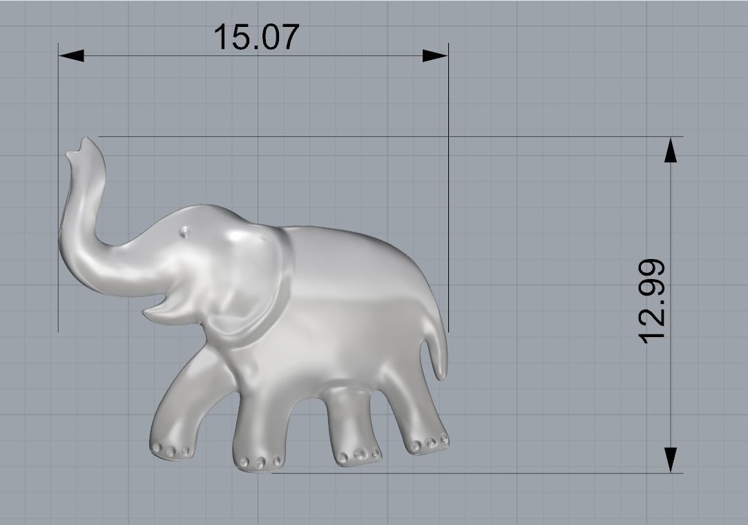 Flat elephant 3D print model | CGTrader