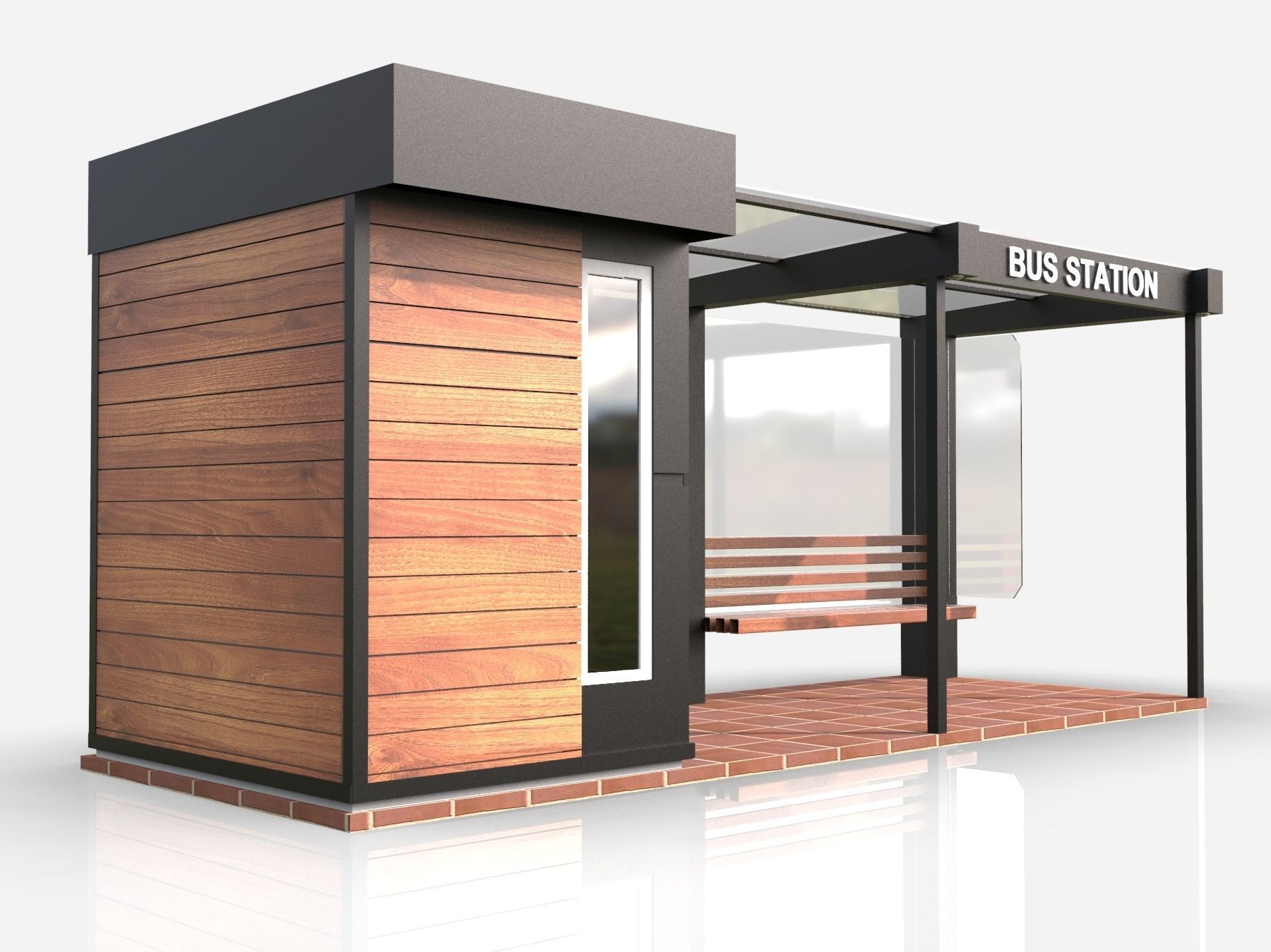 Bus station 3D model | CGTrader