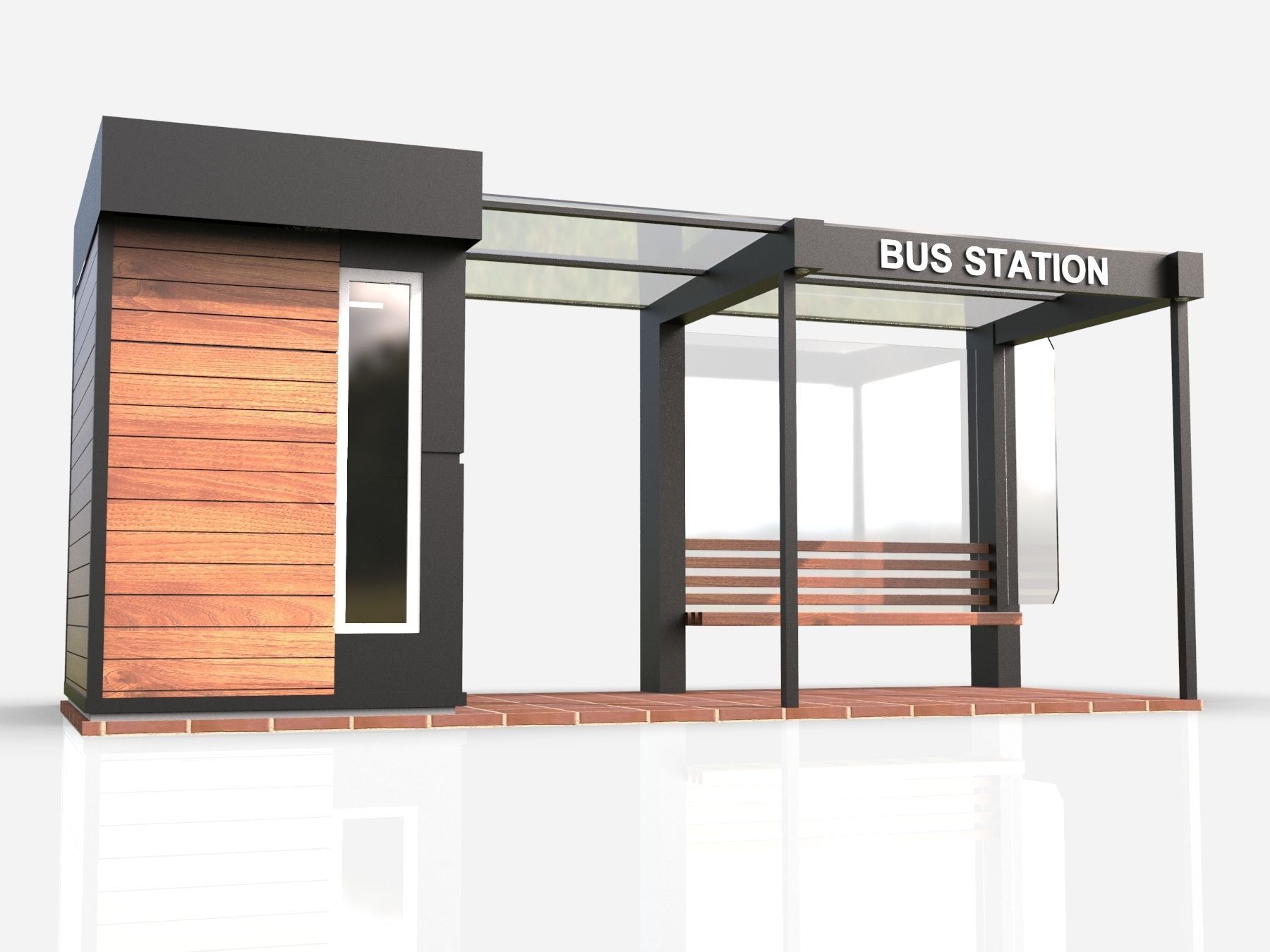 Bus station 3D model | CGTrader