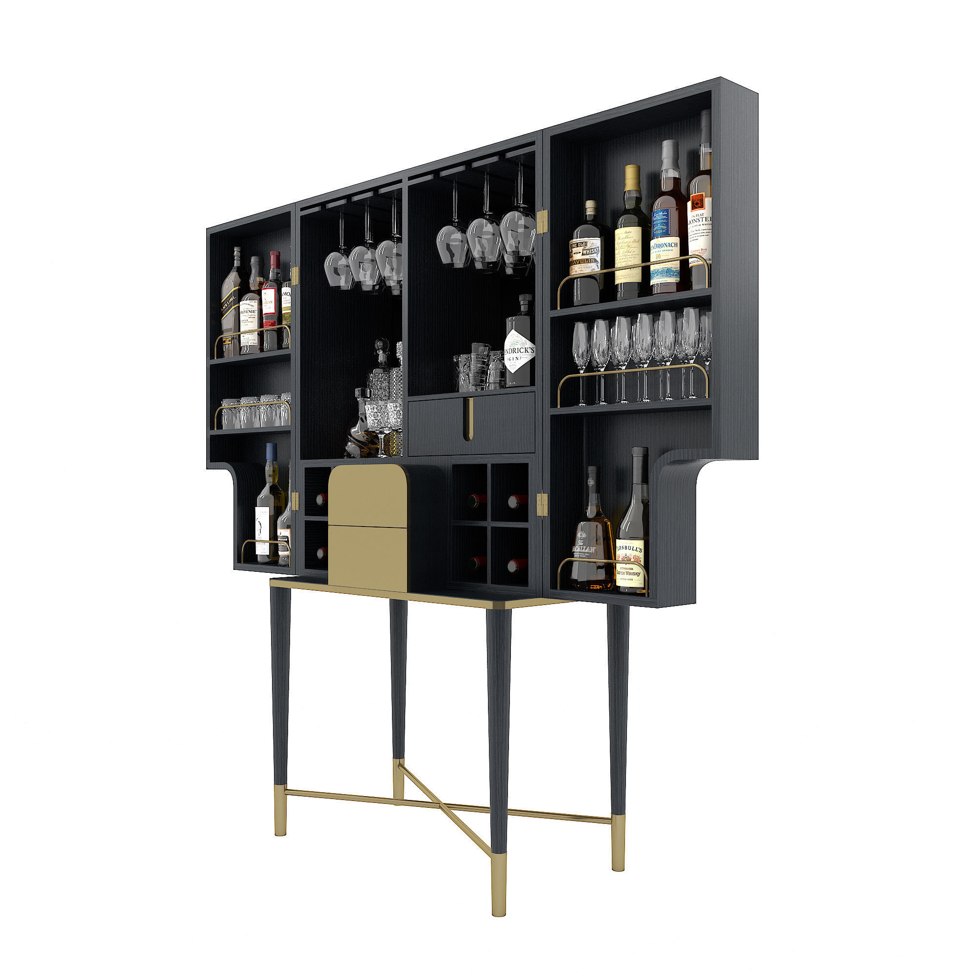 Alcohol display cabinet 3D model | CGTrader
