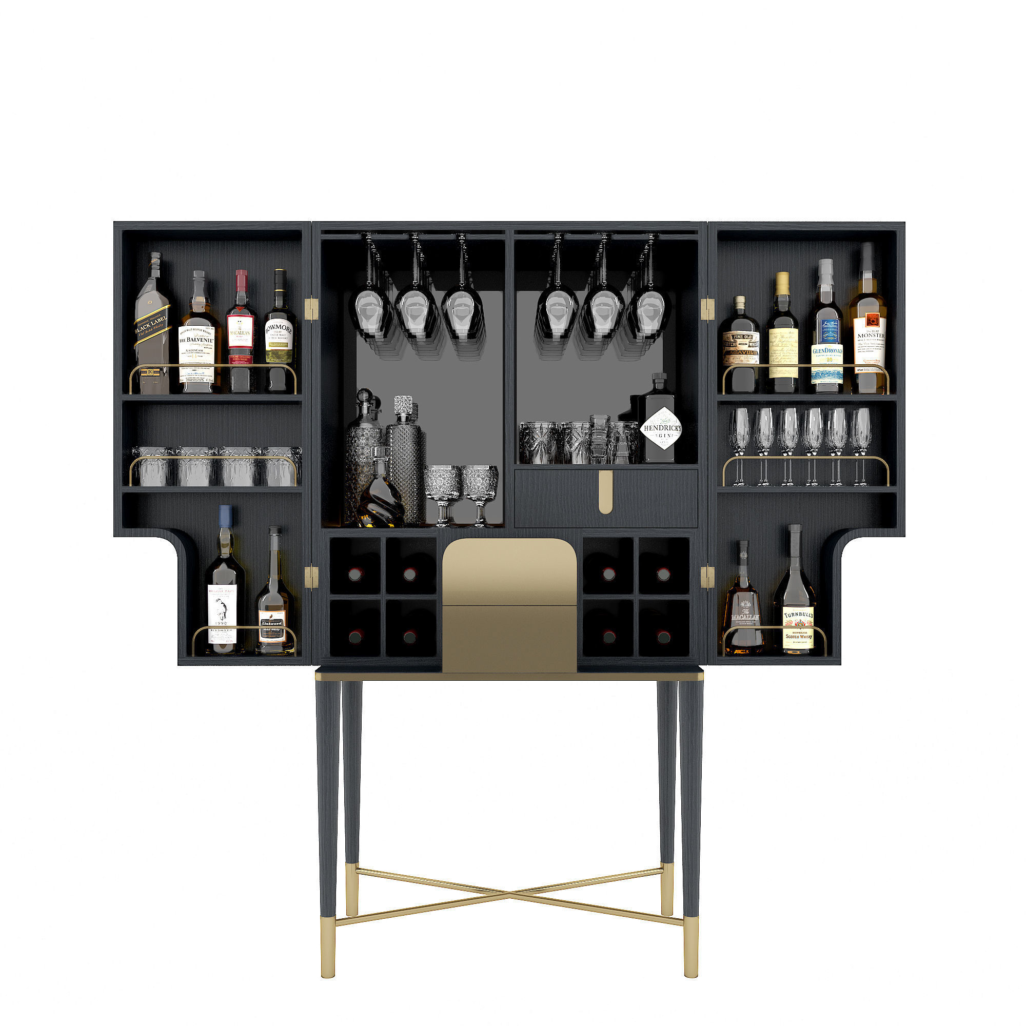 Alcohol display cabinet 3D model | CGTrader