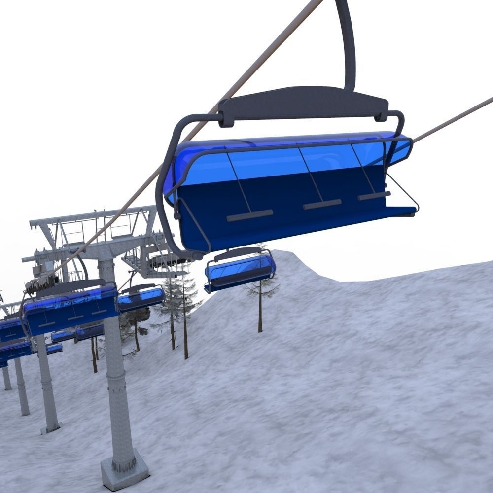 3D model ski lifts VR / AR / low-poly | CGTrader