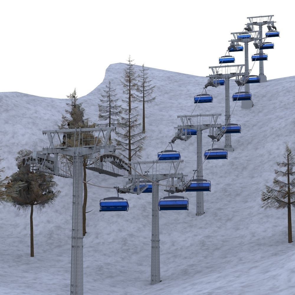 3D model ski lifts VR / AR / low-poly | CGTrader