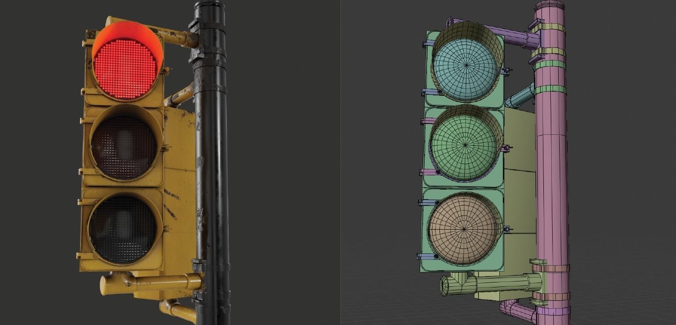 3D model PBR Traffic Light VR / AR / low-poly | CGTrader
