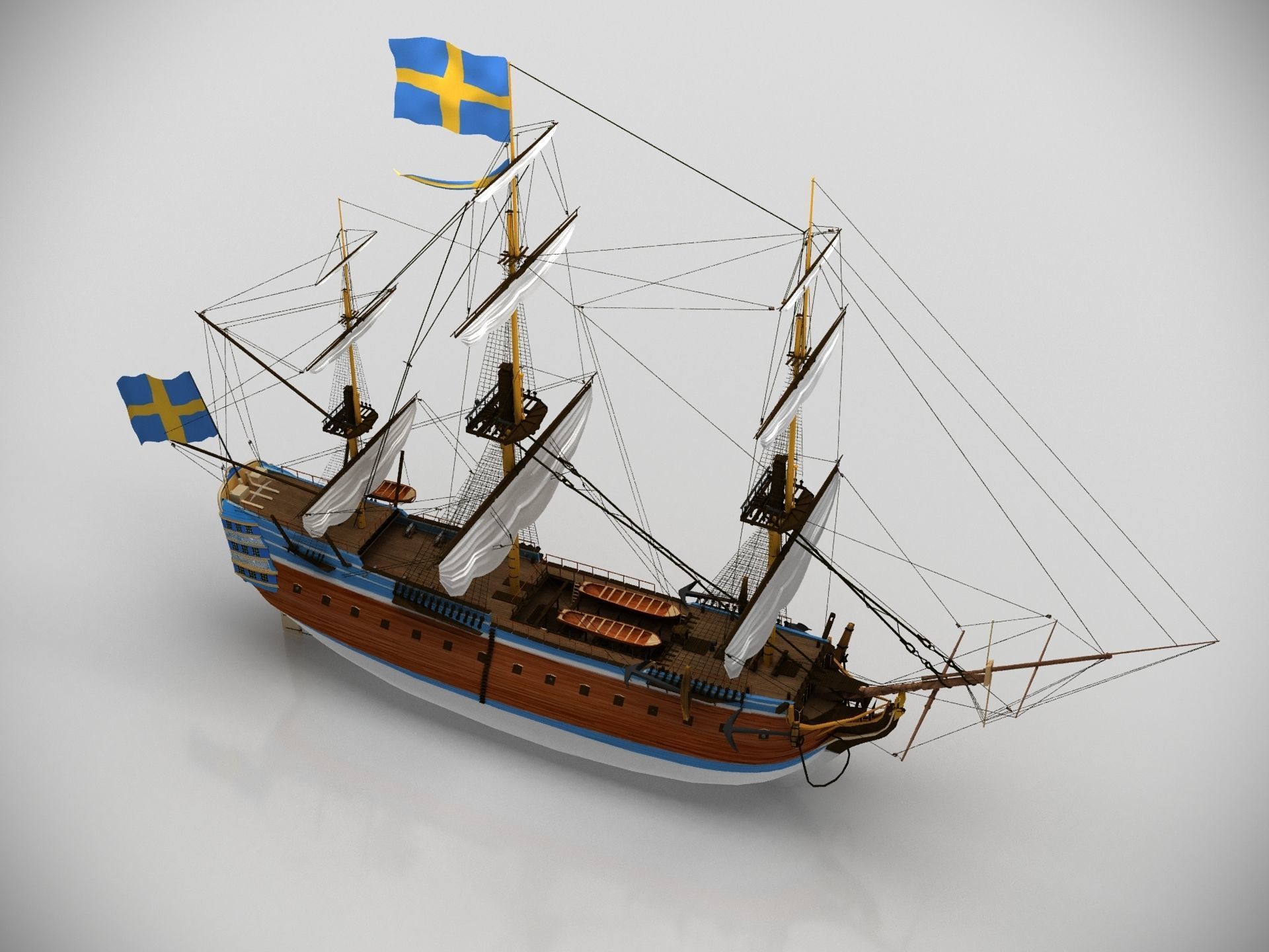 Gotheborg ocean-going ship 3D model | CGTrader