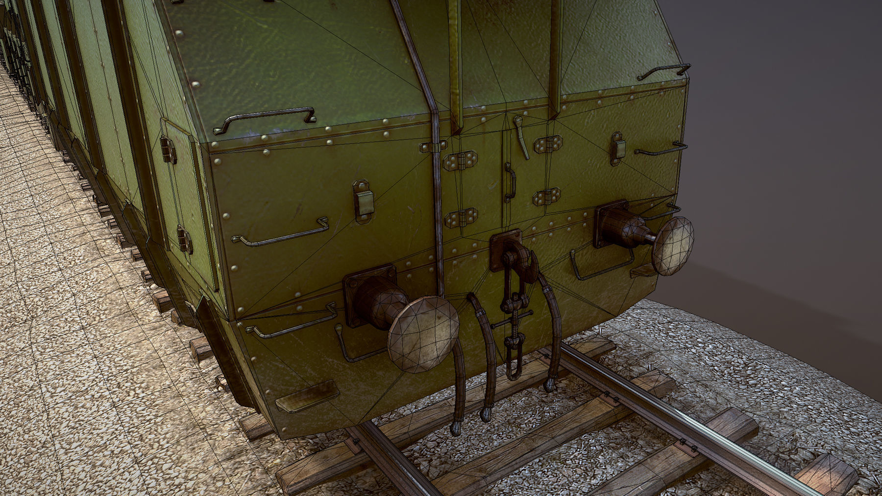 3D model Armored Train PR-35 Locomotive VR / AR / low-poly rigged ...