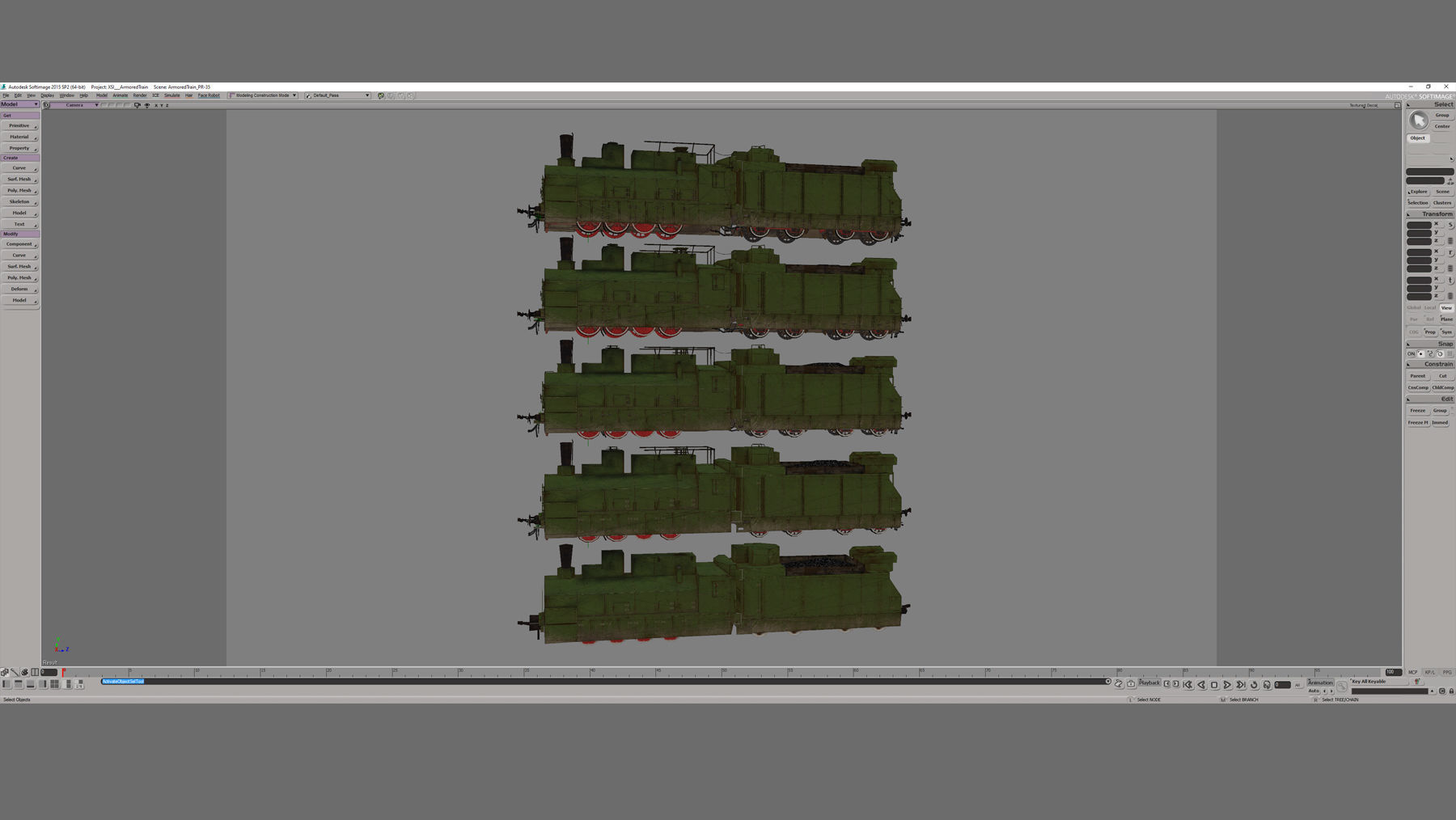 3D model Armored Train PR-35 Locomotive VR / AR / low-poly rigged animated | CGTrader