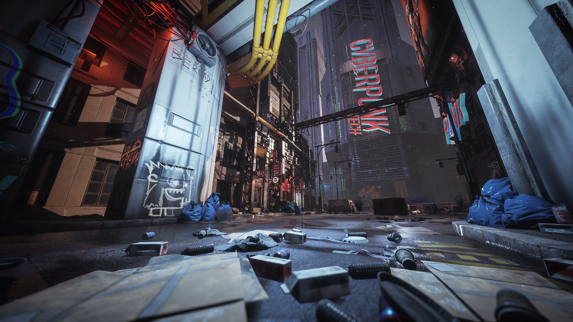 3D model Cyberpunk Environment Kitbash Set VR / AR / low-poly | CGTrader