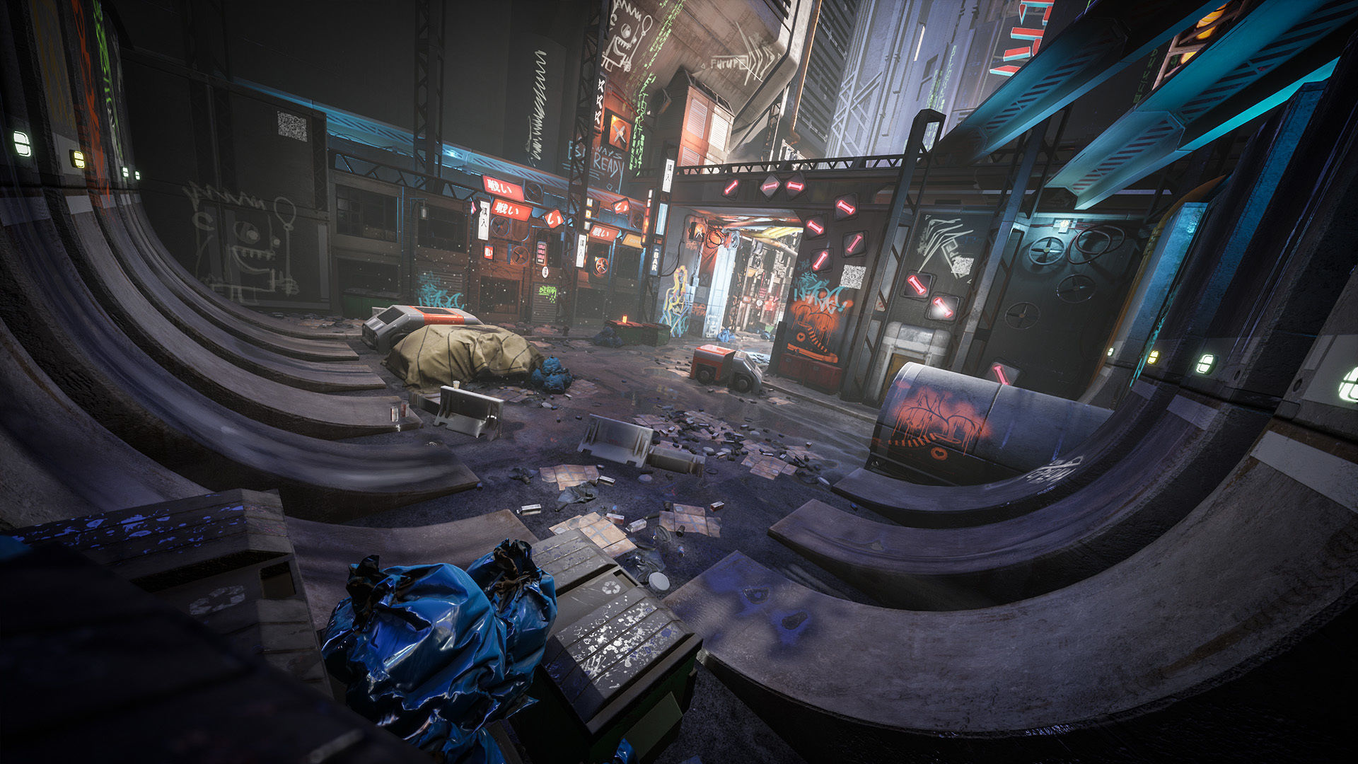 3D model Cyberpunk Environment Kitbash Set VR / AR / low-poly | CGTrader