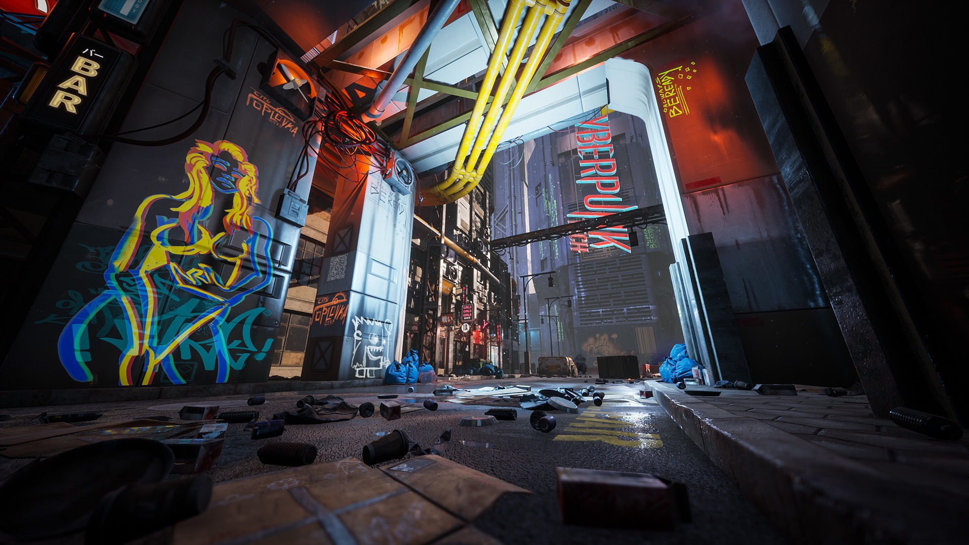 3D model Cyberpunk Environment Kitbash Set VR / AR / low-poly | CGTrader