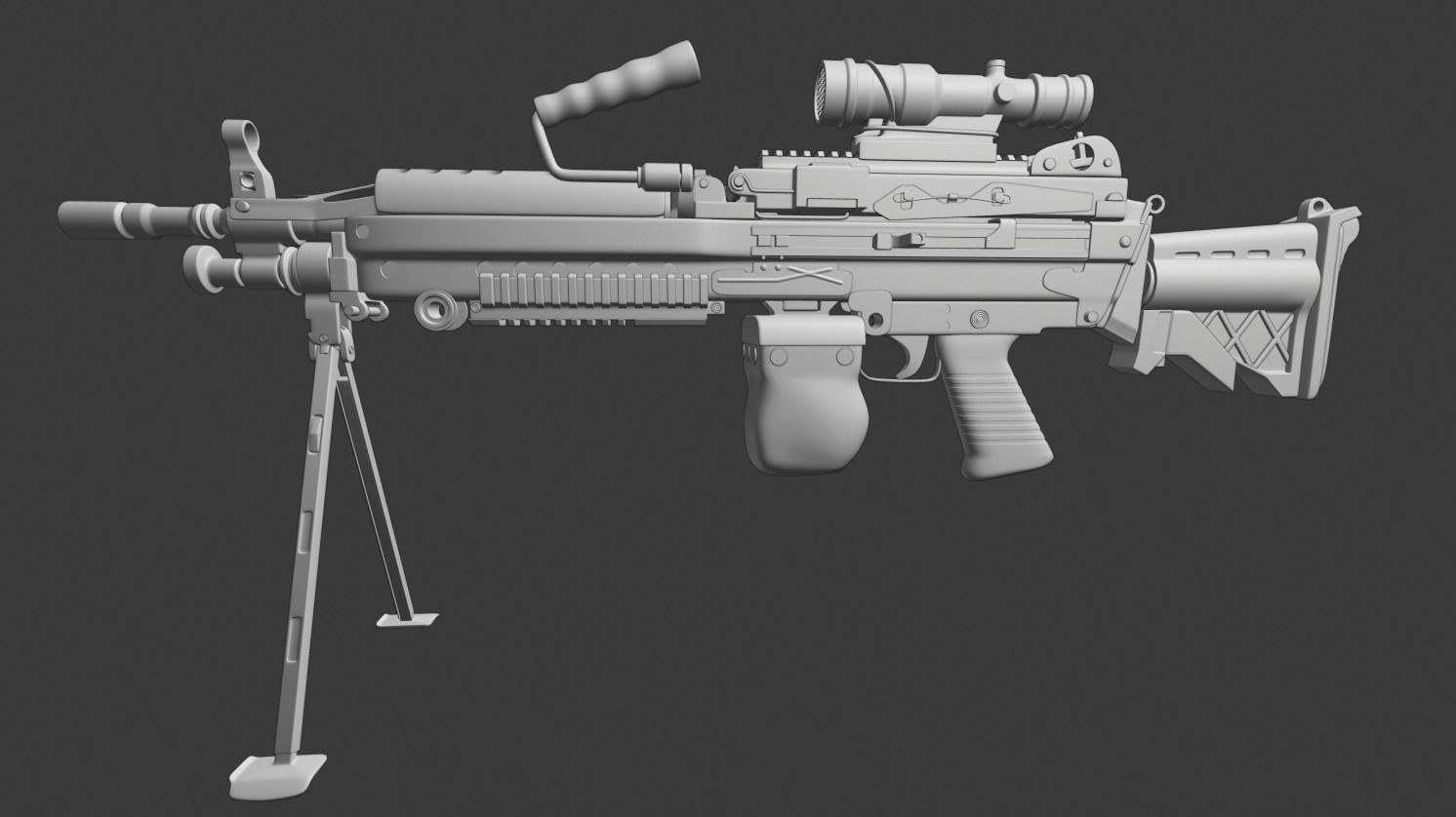 M249 Gun 3D model FBX