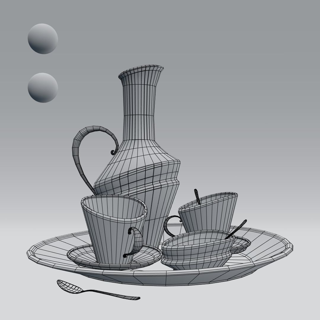 tea set 3D model | CGTrader