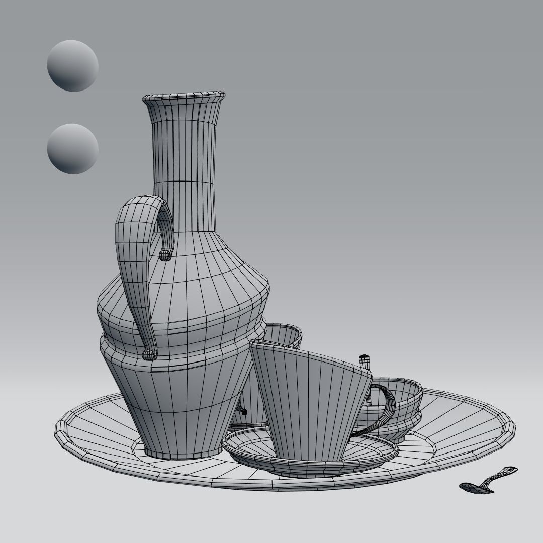 tea set 3D model | CGTrader