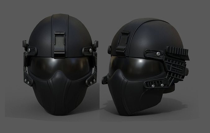 3D model Helmet scifi fantasy human futuristic technology VR / AR / low ...