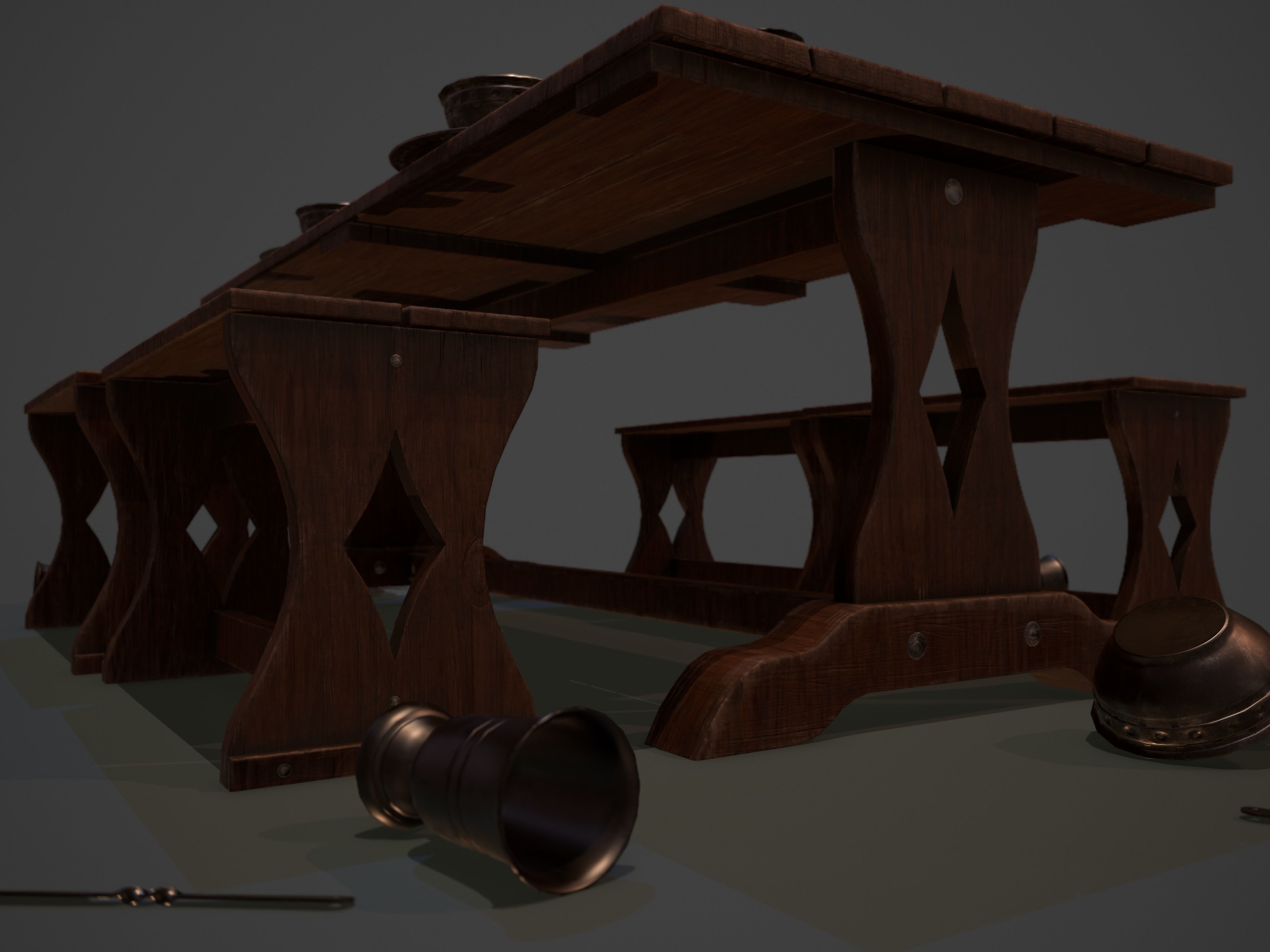 3D model Medieval Dining Set VR / AR / low-poly | CGTrader