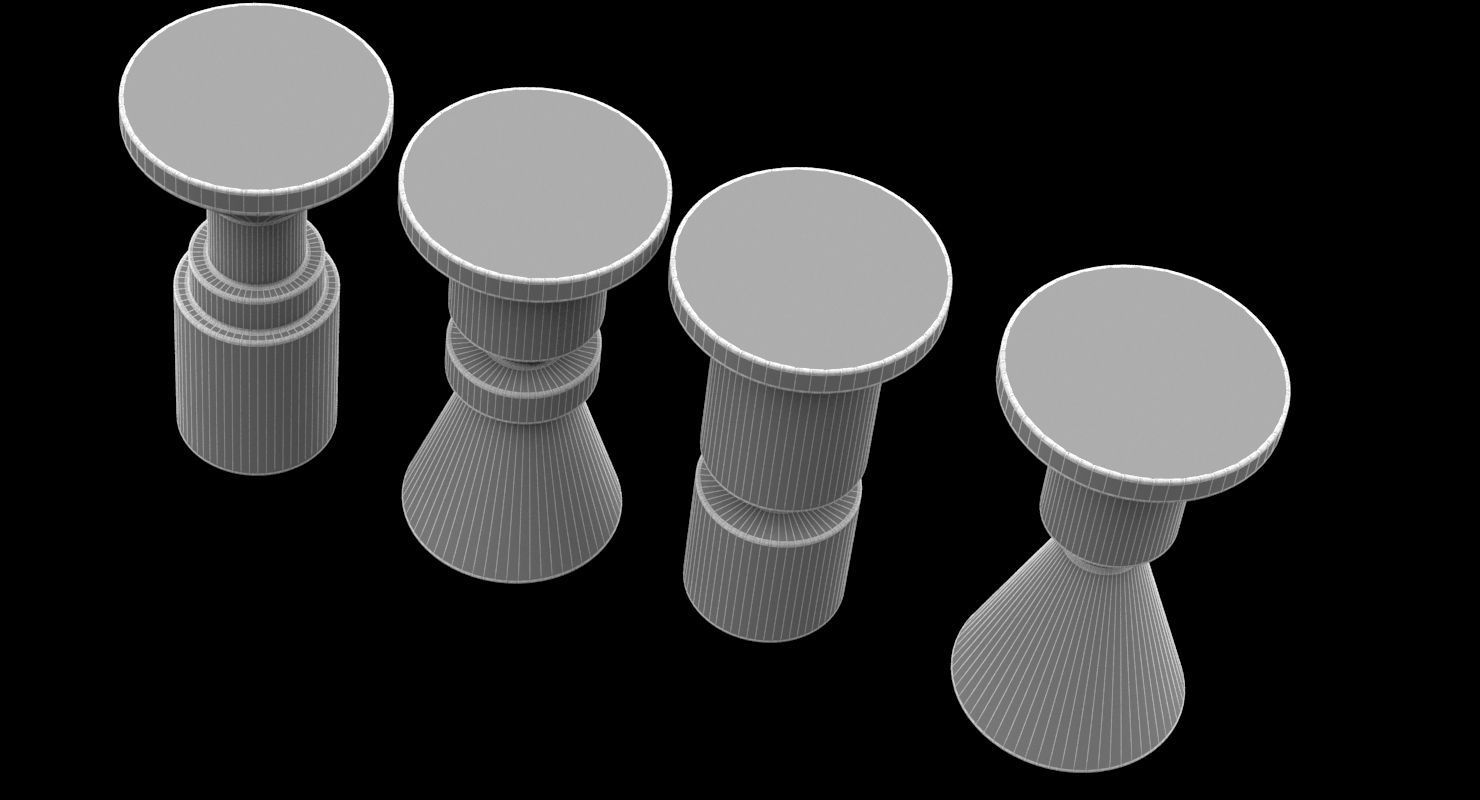 Anna Karlin Chess Bar Stools 3D model | CGTrader