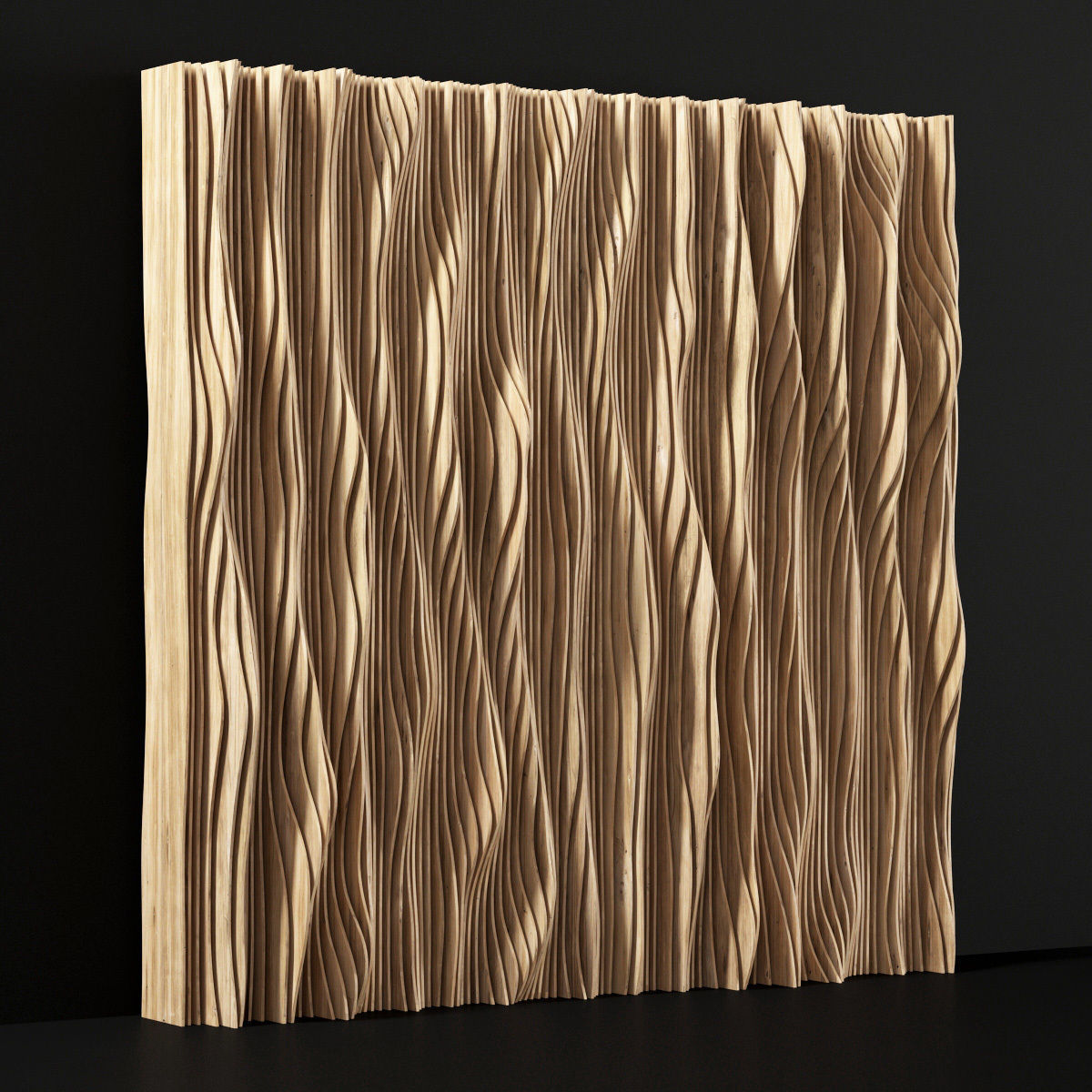 3D Parametric wood panel Wave n1 | CGTrader