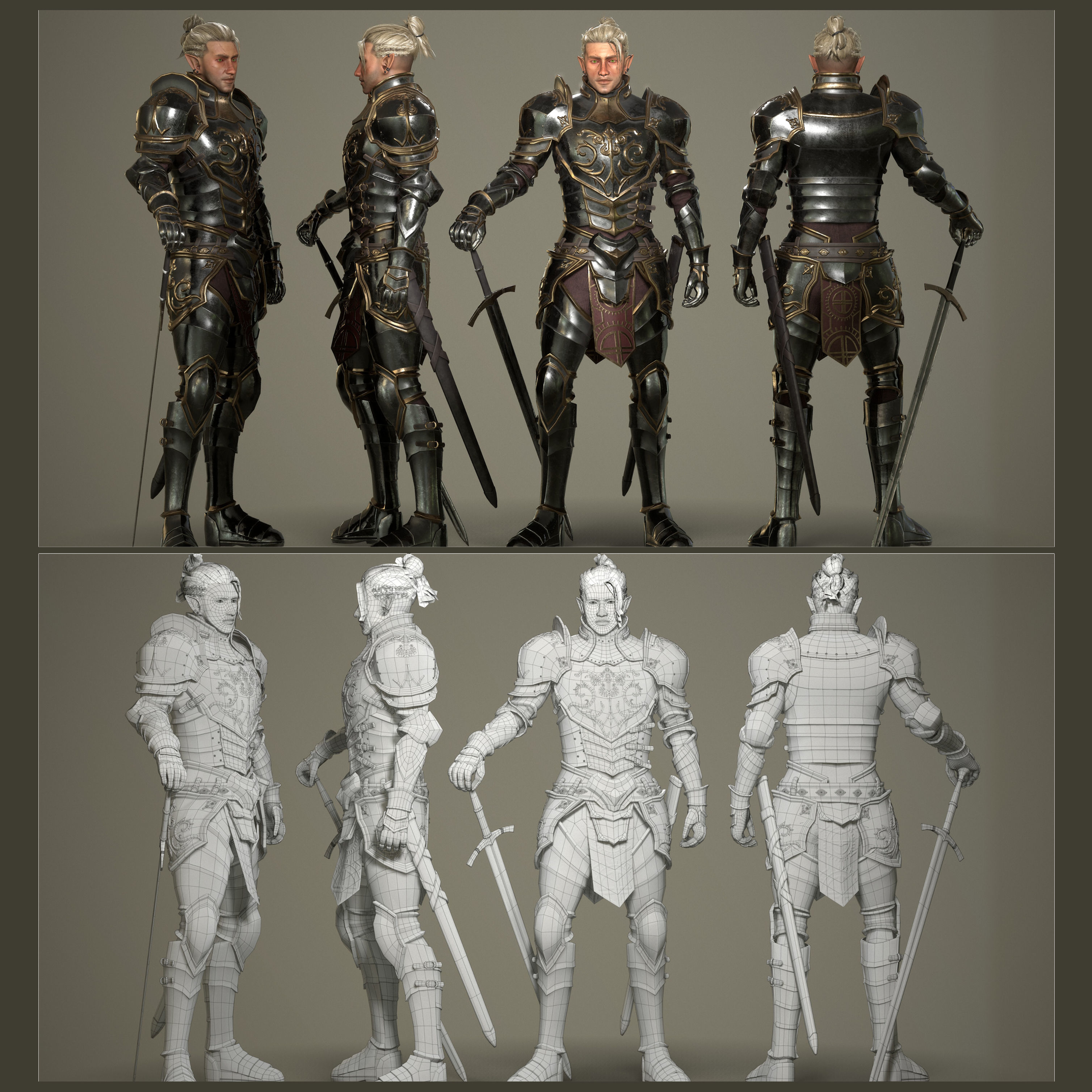 3D model Elf Knight Character VR / AR / low-poly rigged | CGTrader