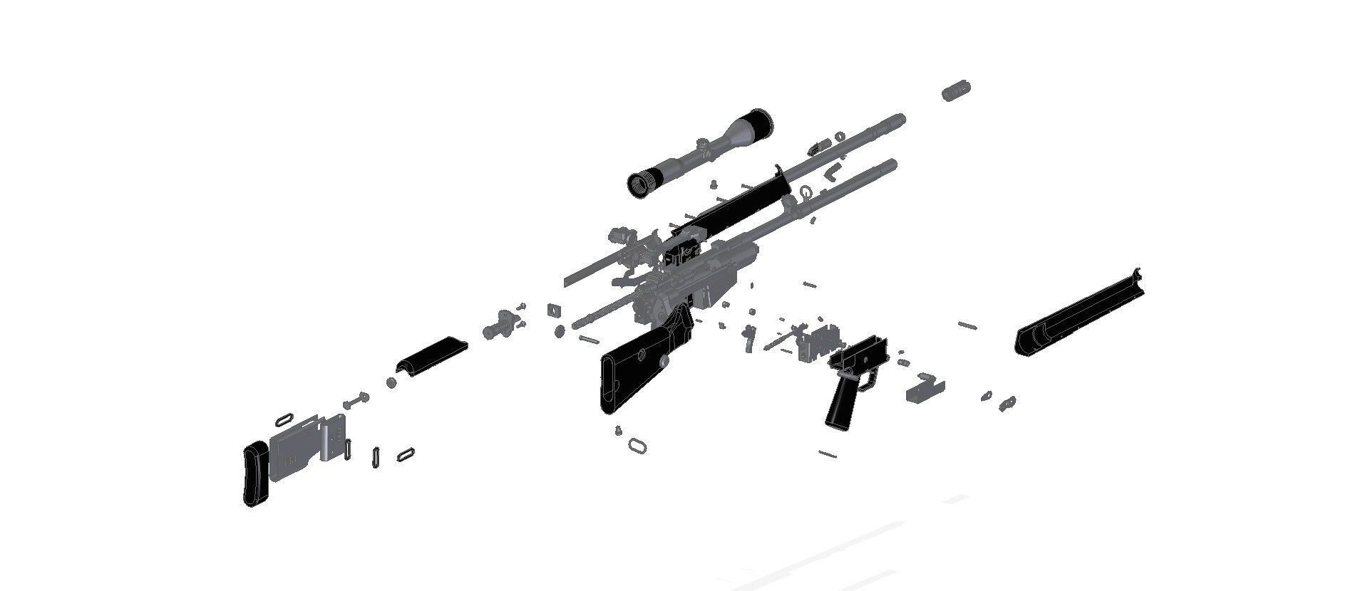MSG-90 sniper rifle 3D model | CGTrader