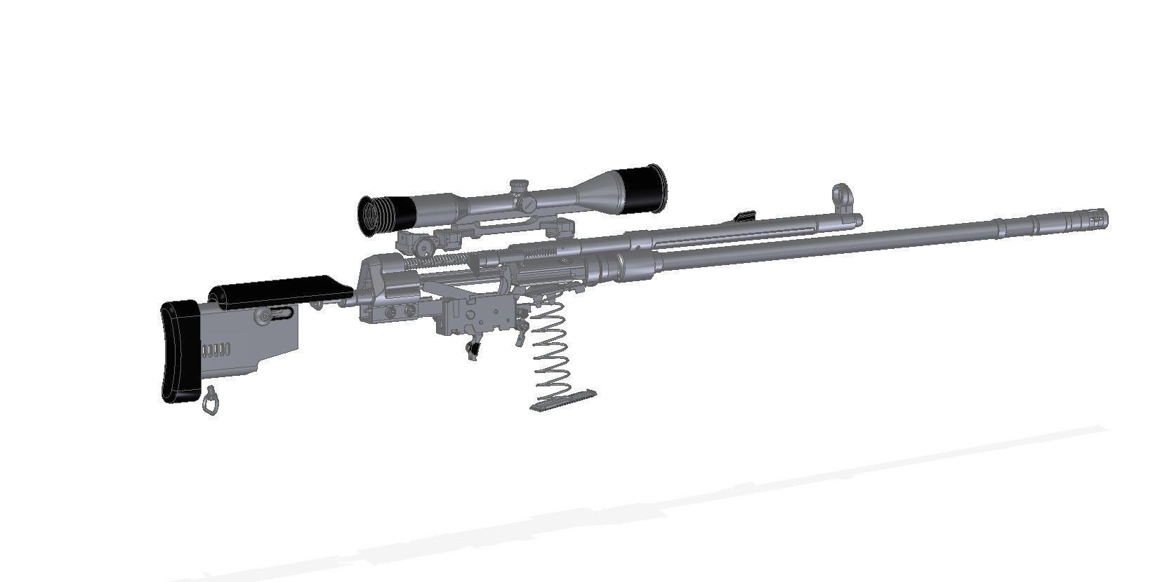 MSG-90 sniper rifle 3D model | CGTrader