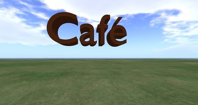 3D word cafe free 3D model | CGTrader
