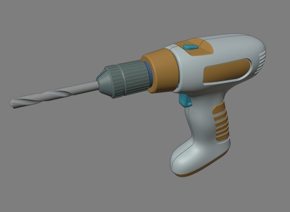 3D model Mounted drill and drill bit VR / AR / low-poly | CGTrader