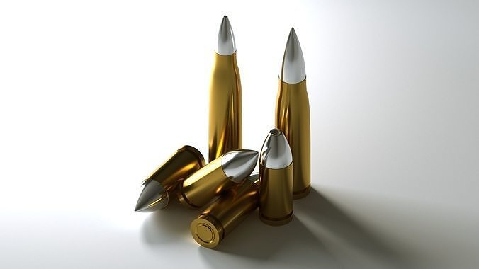 3D model Pack Of Bullets 3D models Six Variations VR / AR / low-poly ...