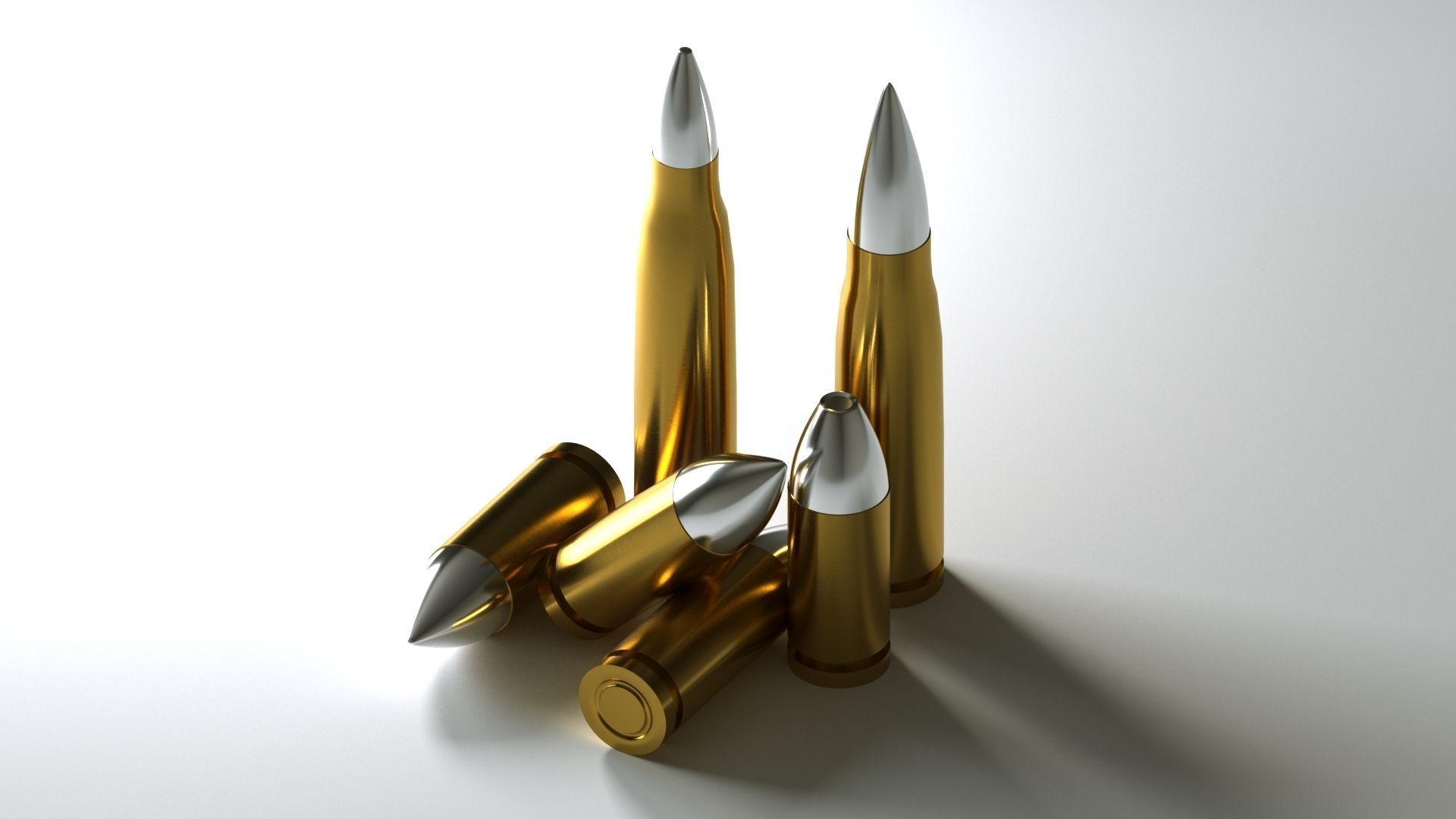 Pack Of Bullets 3D models Six Variations game-ready