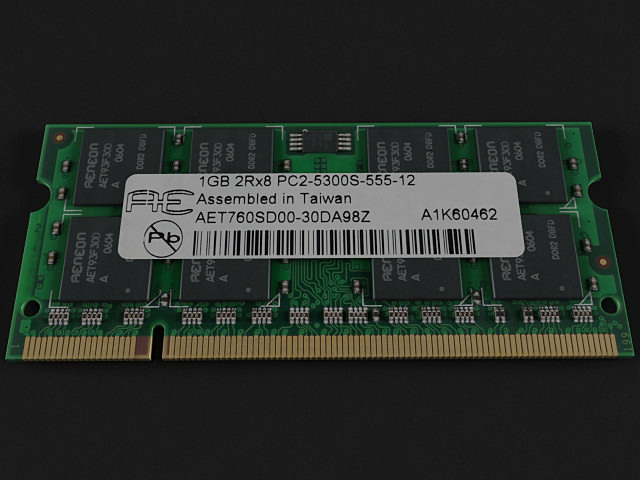 DDR2 SODIMM Ram 3D Model MAX OBJ 3DS STL WRL WRZ - CGTrader.com