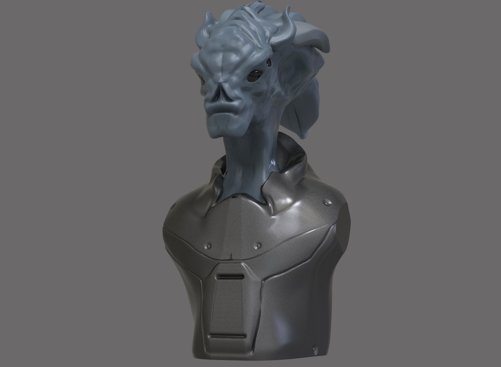Alien Bust 3D model 3D printable | CGTrader