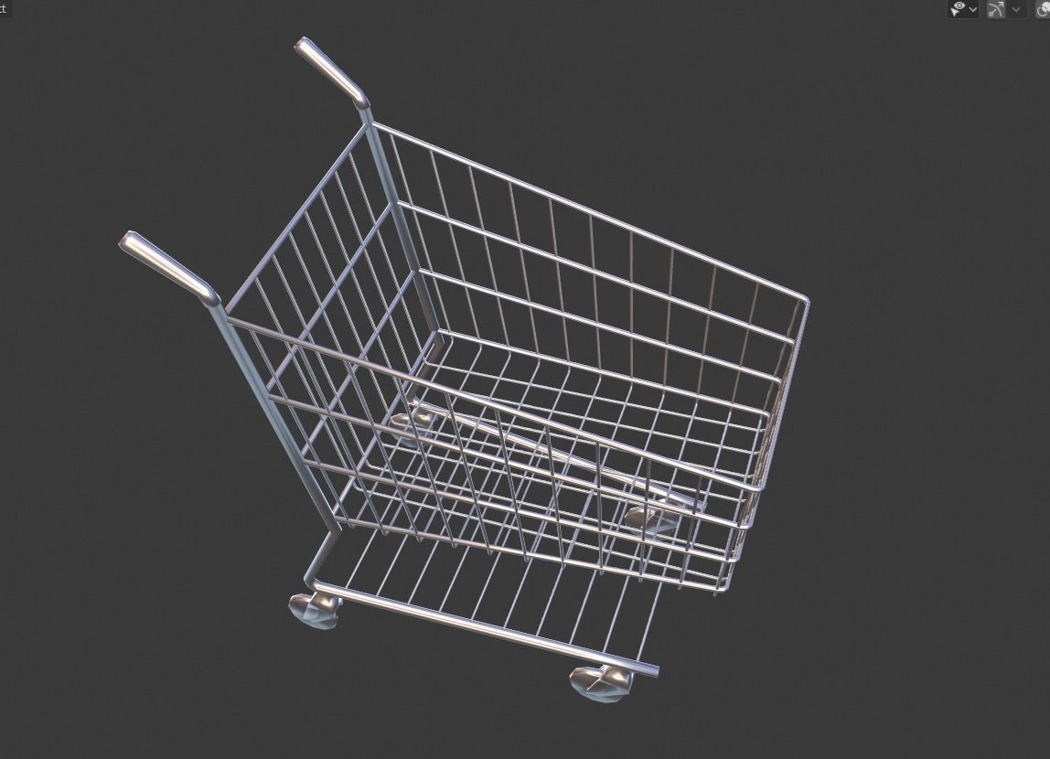 3D model 2976 Tris Lowpoly Shopping Cart VR / AR / low-poly | CGTrader