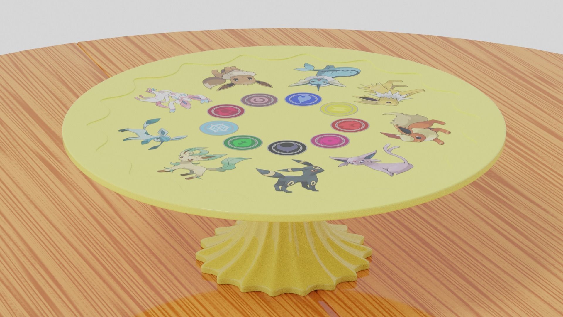 Cake stand with pokemon Eevee 3D model | CGTrader