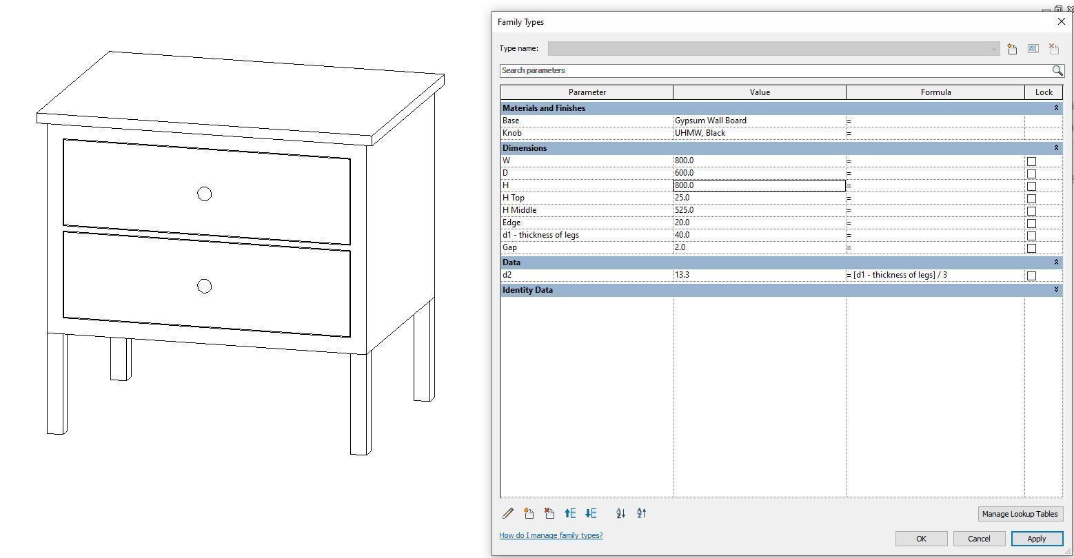 Bed Table 2 Hemnes- Full parametric Revit Family free VR / AR / low ...