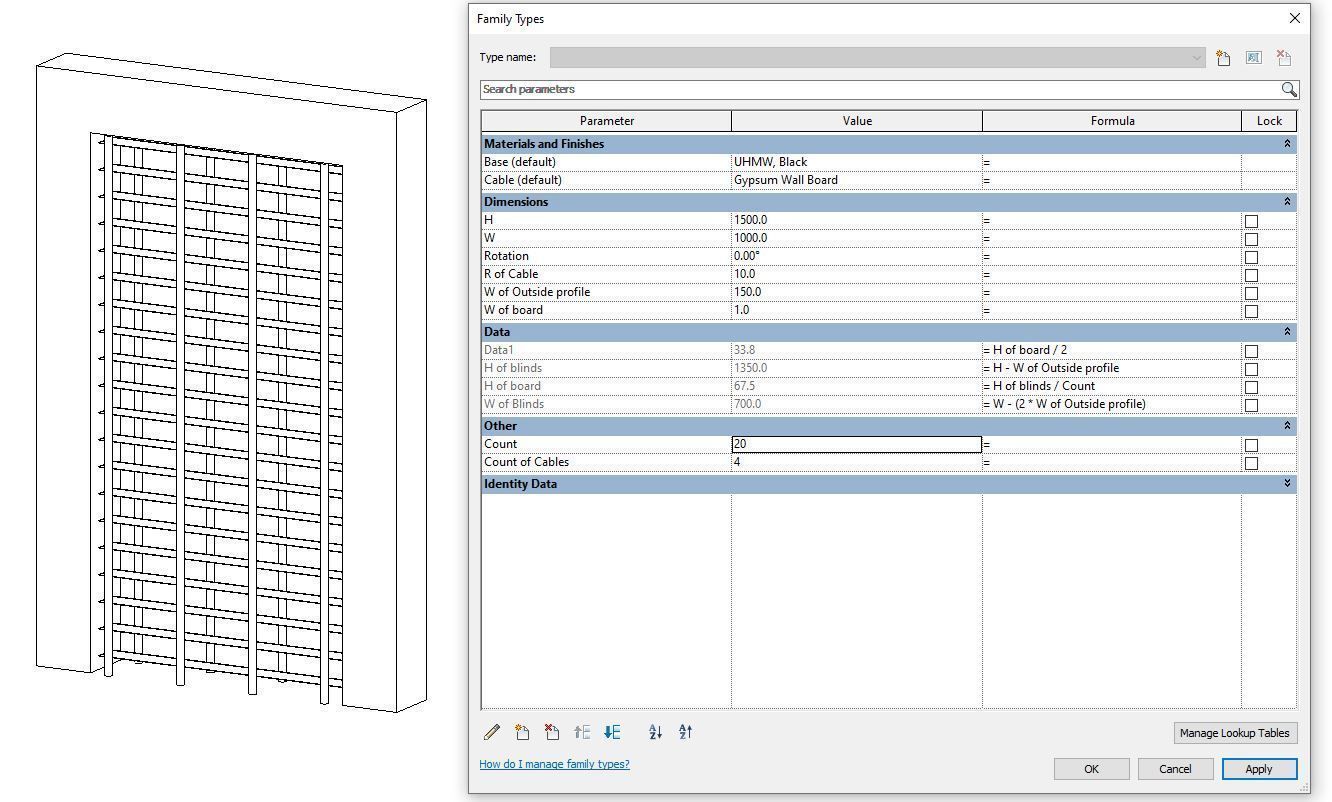 3D model Roller Blinds - Full parametric Revit Family VR / AR / low ...