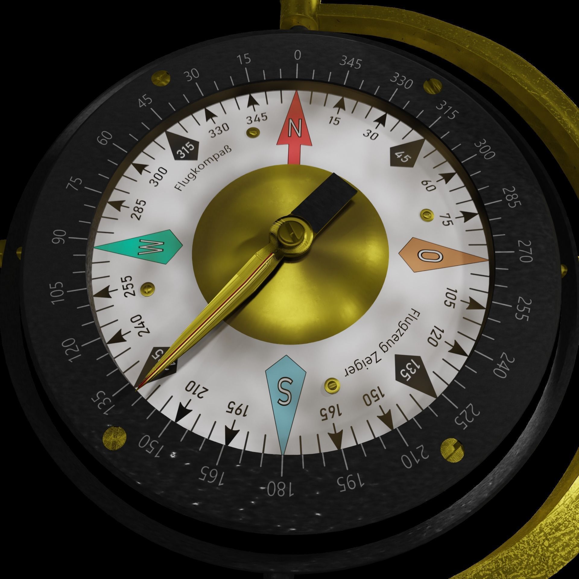 WW1 Aircraft Compass 3D model rigged | CGTrader