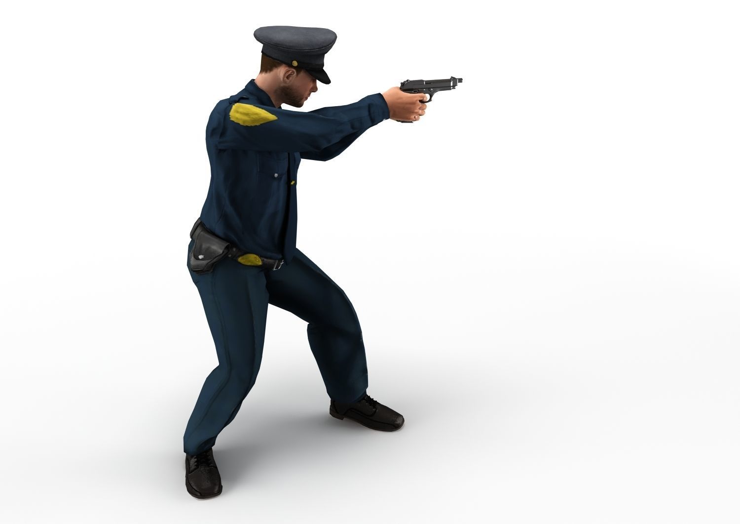 policeman gun in hand ready to shoot 3D model | CGTrader