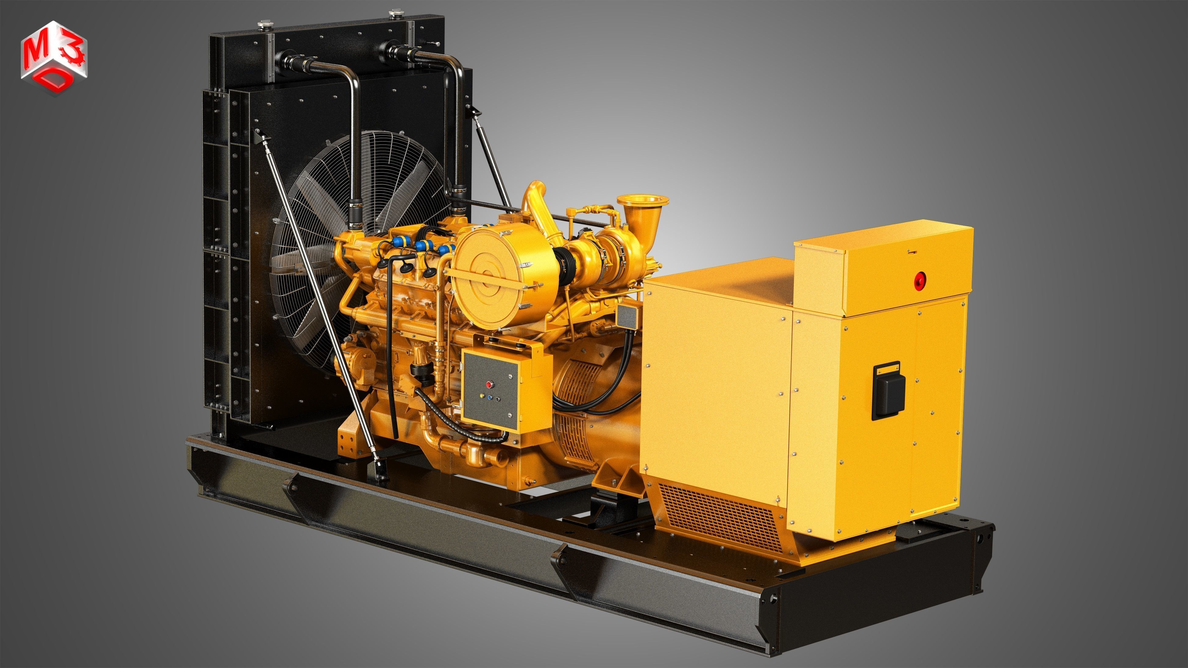 G3412 Engine - V12 Diesel Generator Engine 3D model | CGTrader