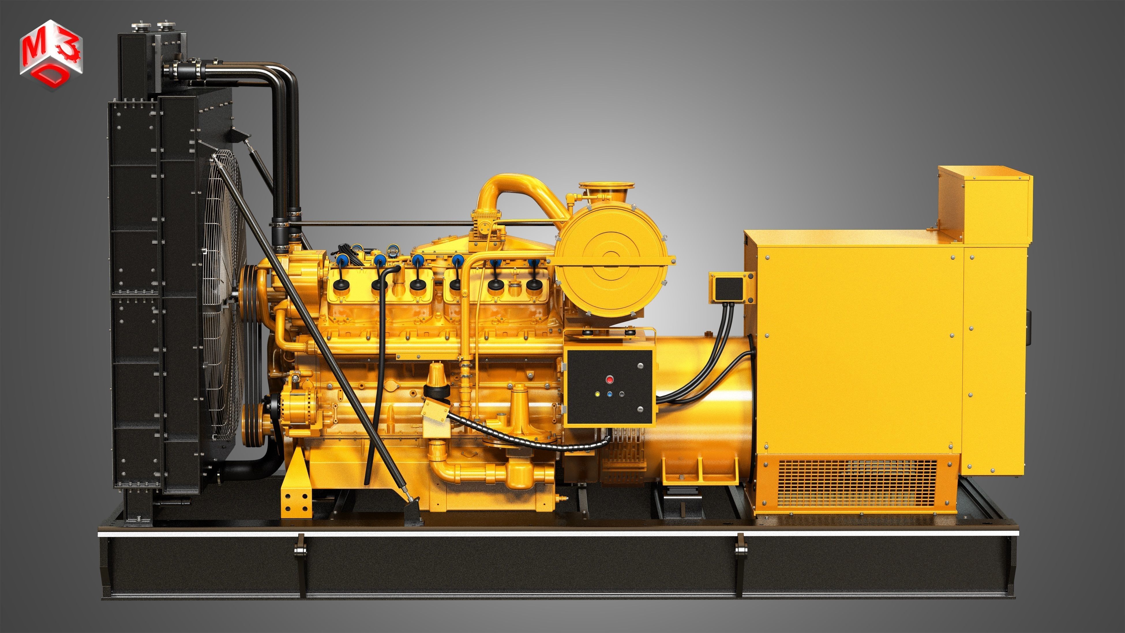 G3412 Engine - V12 Diesel Generator Engine 3D model | CGTrader
