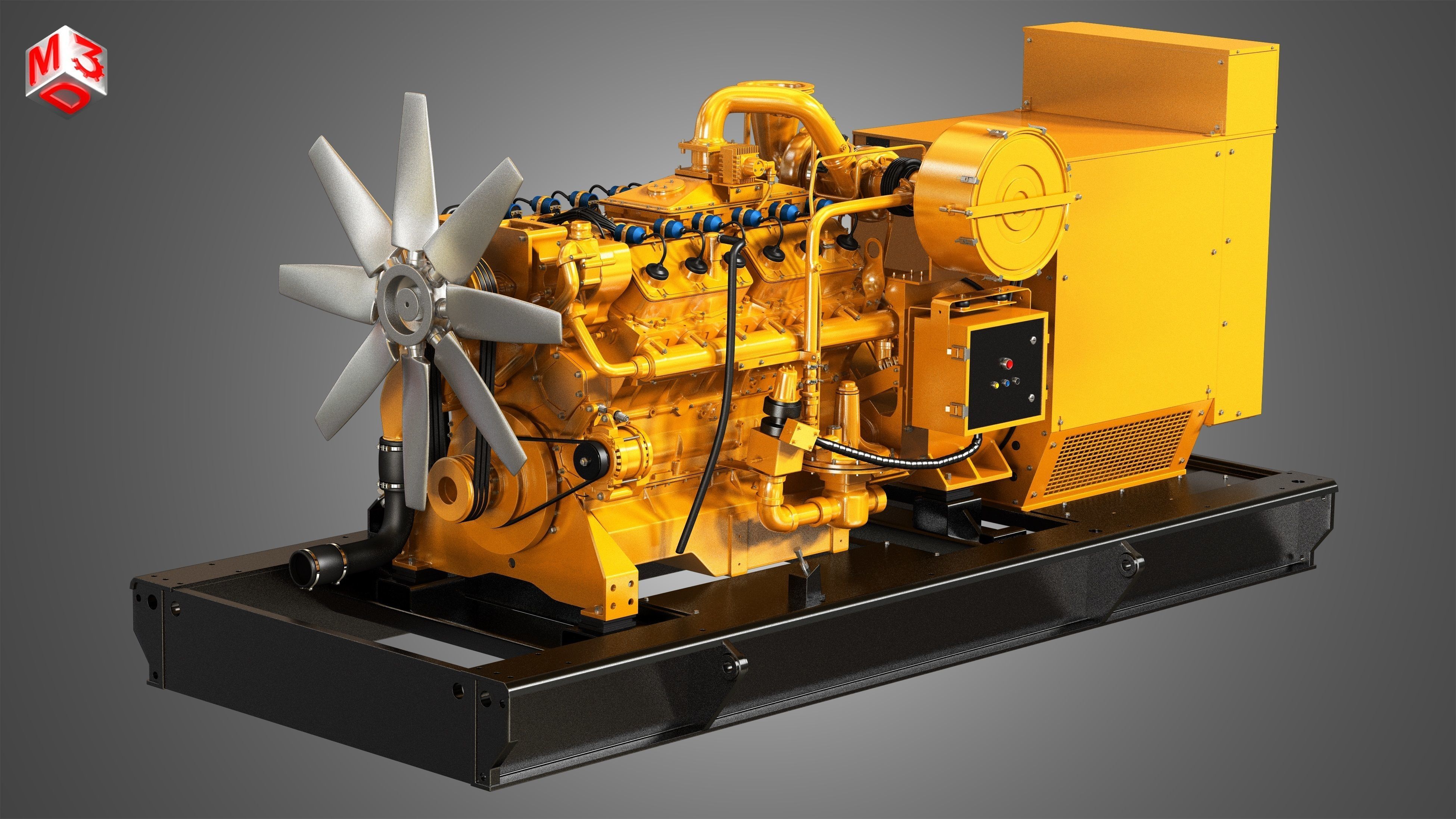 G3412 Engine - V12 Diesel Generator Engine 3D model | CGTrader