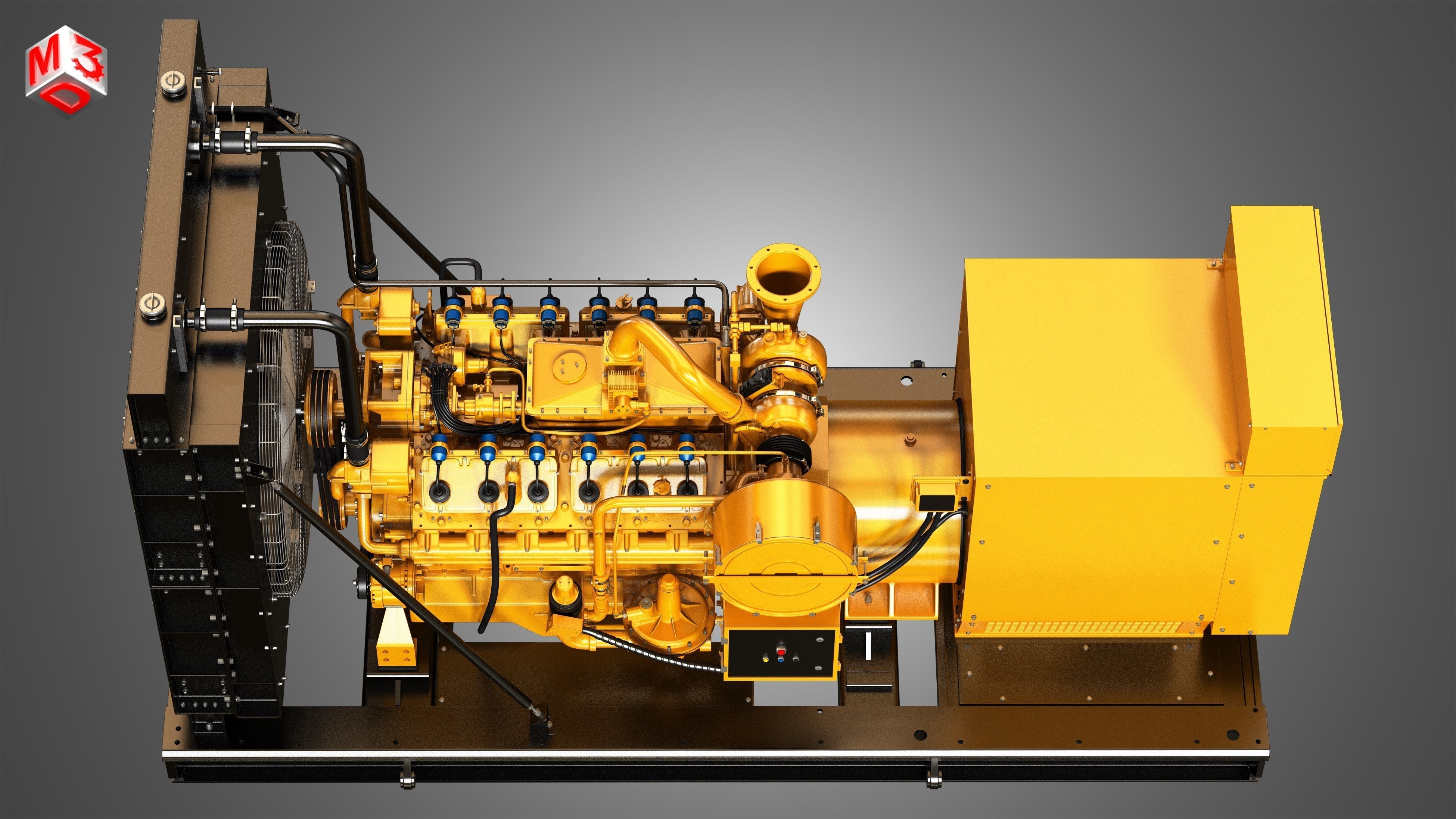 G3412 Engine - V12 Diesel Generator Engine 3D model | CGTrader
