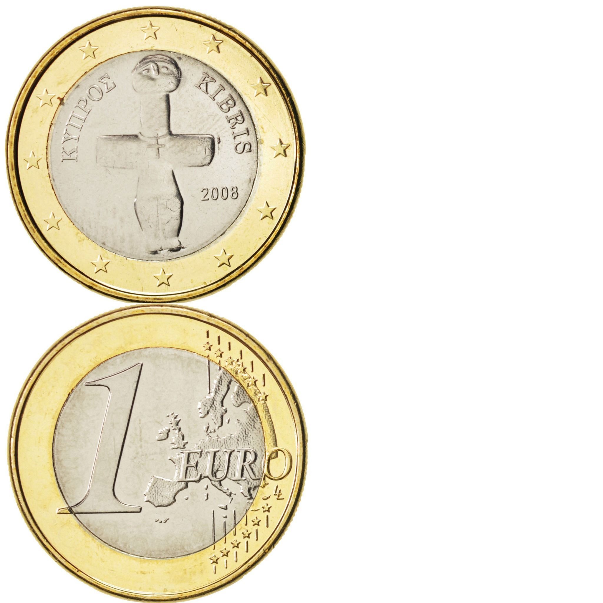3D model 1 Euro Coin - Cyprus VR / AR / low-poly | CGTrader