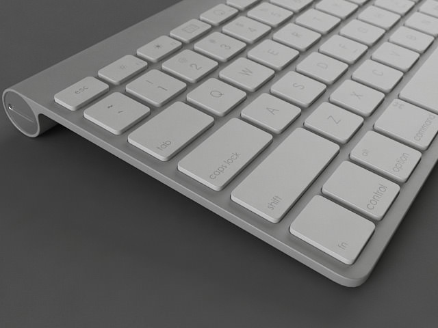 Apple Wireless Keyboard 3D Model MAX OBJ 3DS STL WRL WRZ | CGTrader.com
