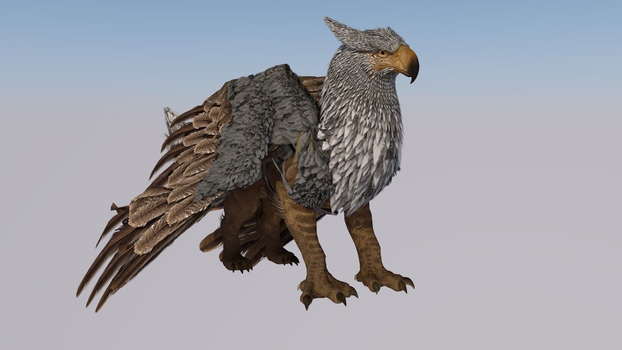animated Griffin Gryphon 3d Model With Animation