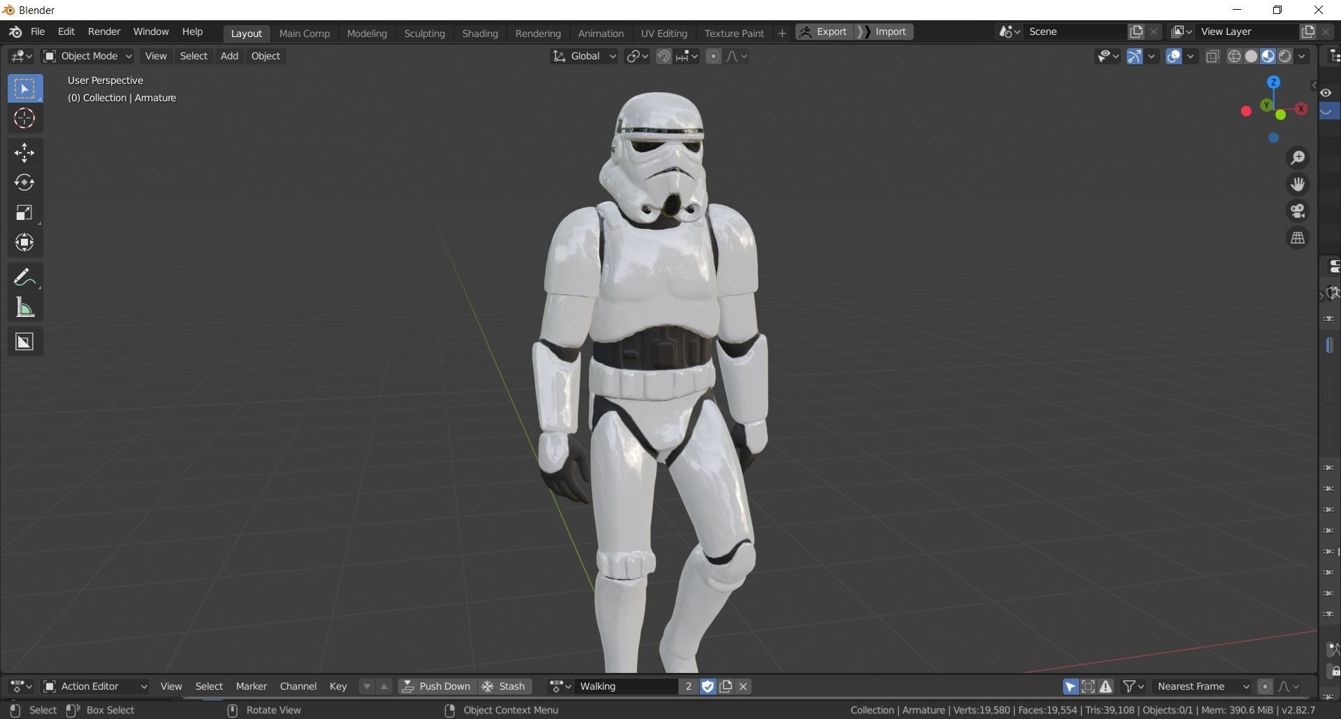 3D model Stormtrooper rigged VR / AR / low-poly | CGTrader