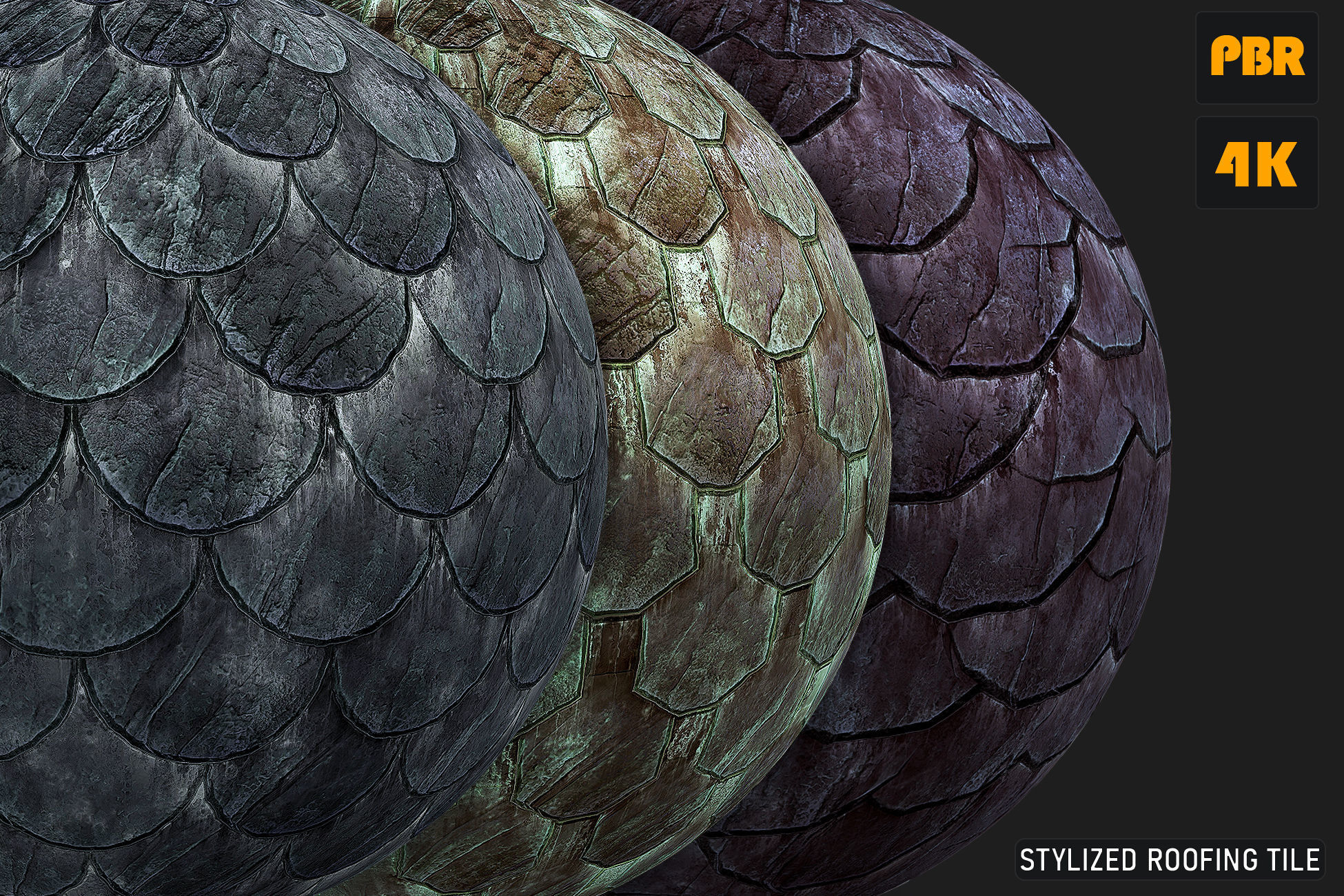 PBR Stylized Roofing Tile Texture | CGTrader