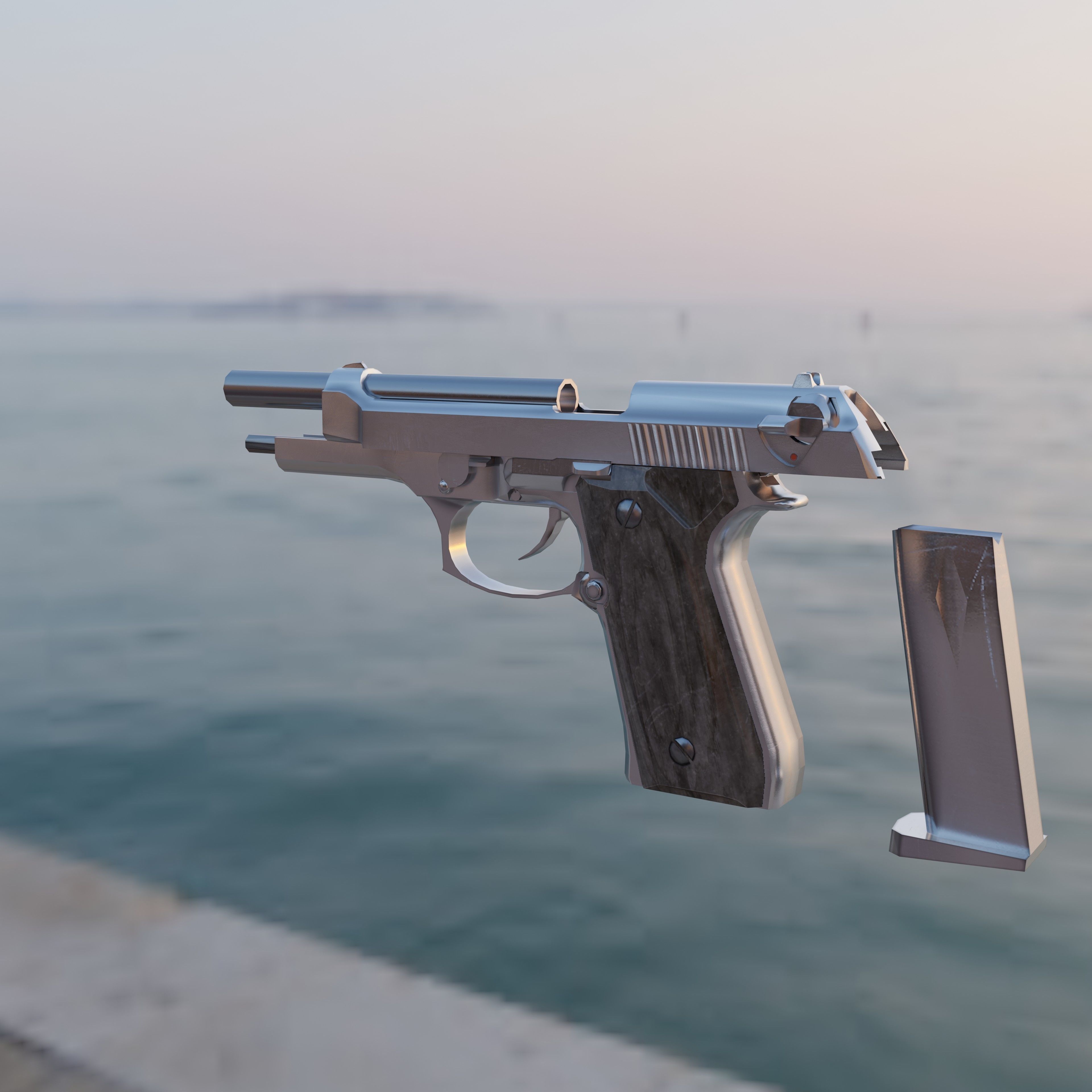 3D model PBR Game-ready Beretta handgun VR / AR / low-poly | CGTrader