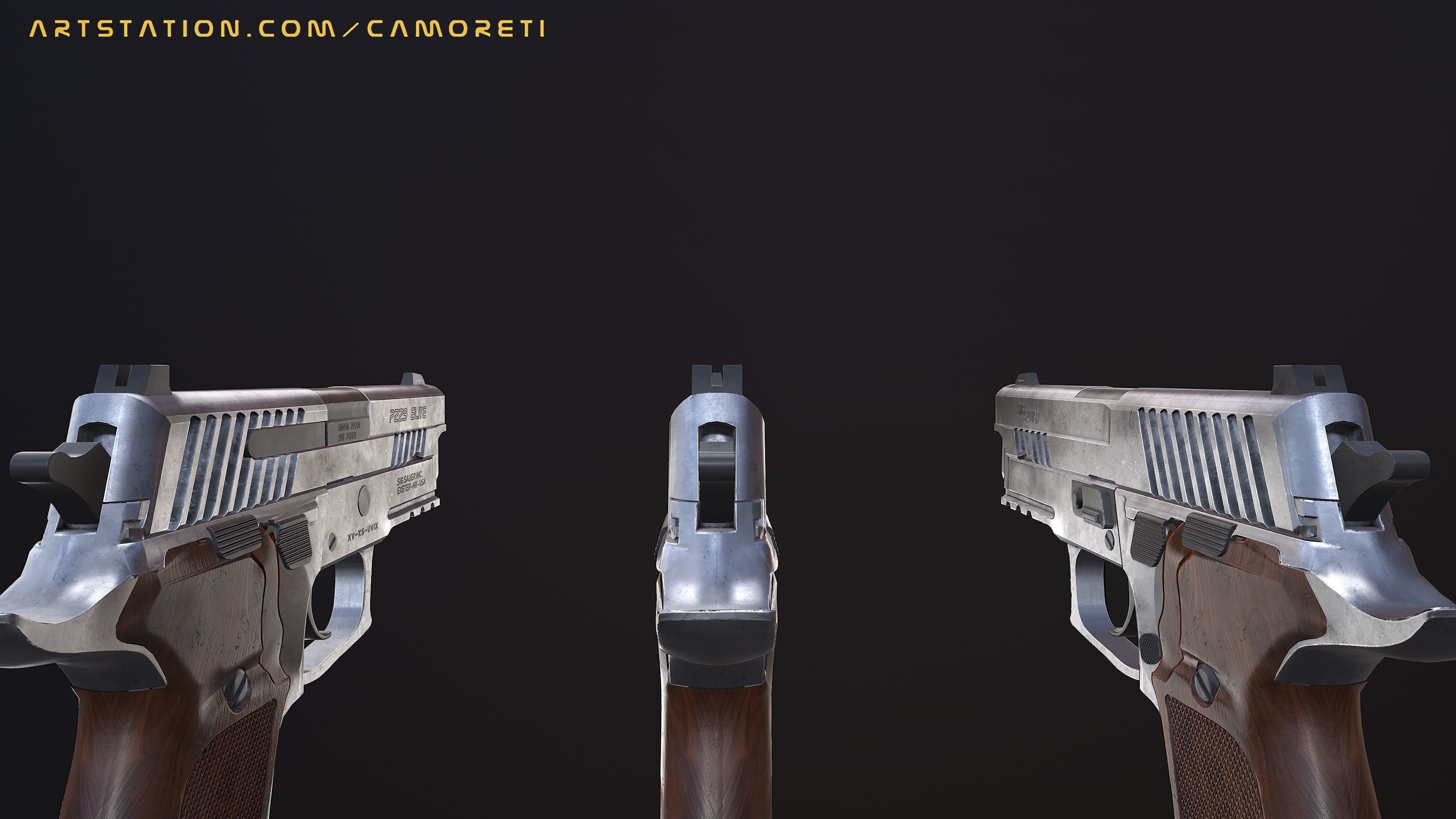 3D model Sig Sauer P229 ASE 9mm Pistol VR / AR / low-poly | CGTrader