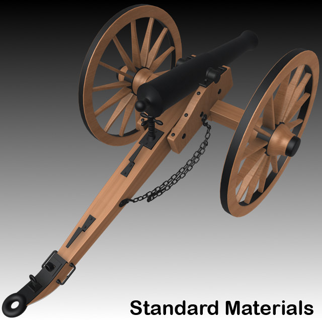 Napoleon Model 1841 6 pounder Field Gun 3D model | CGTrader
